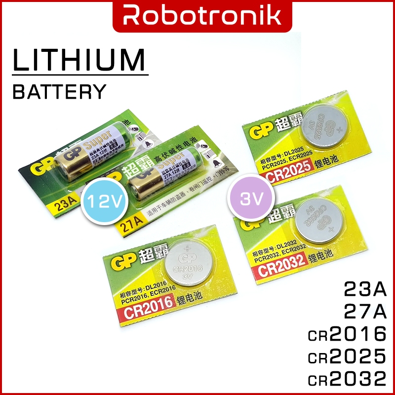 Battery CR2032 CR2025 CR2016 23A 27A Button Coin Bateri 3V 12V CMOS ...