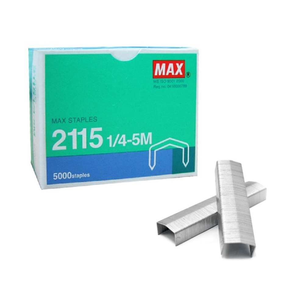 [1 BOX] Max Staples 2115 1/4-5M (5000 Staples per Box / Leg Length 6 ...