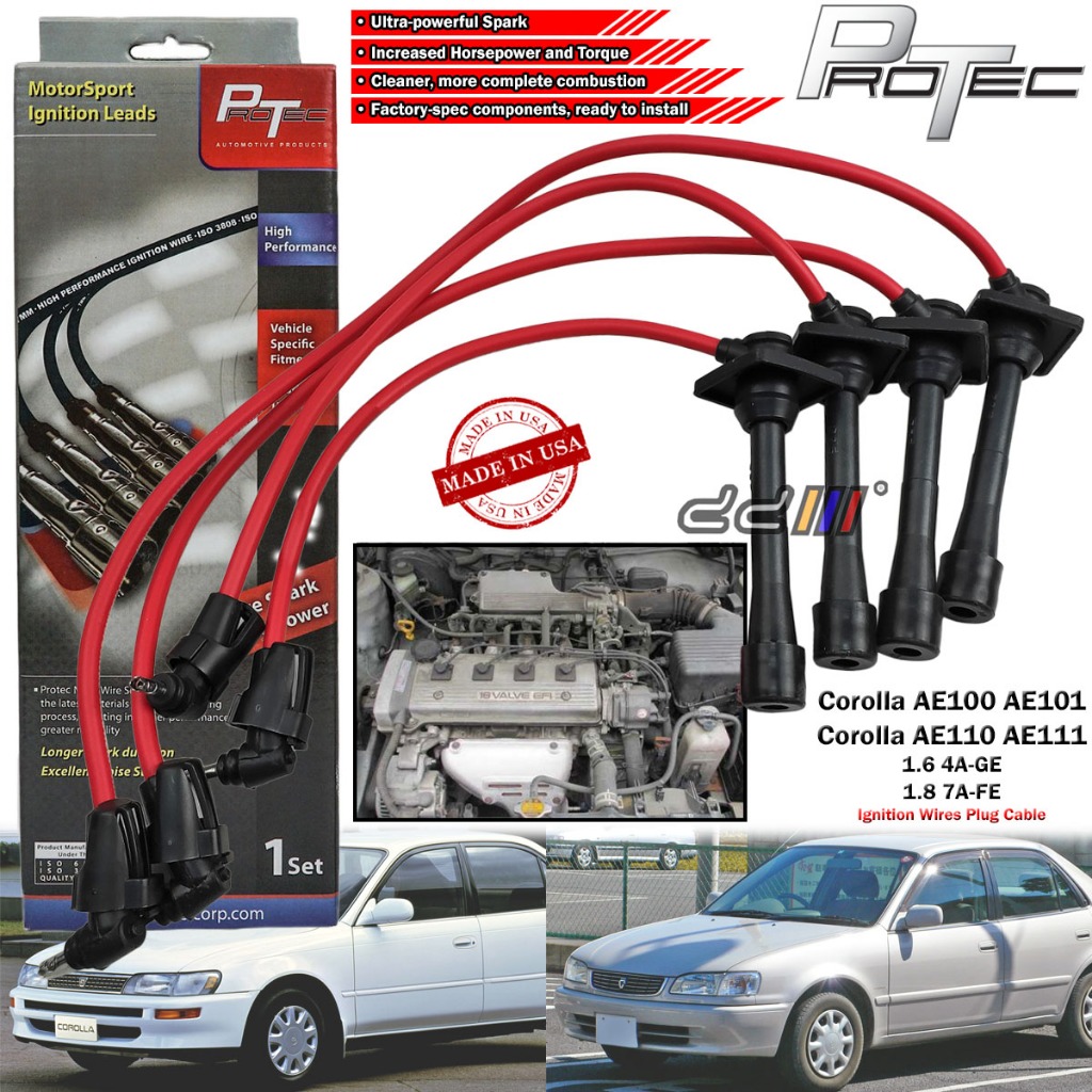 PROTEC Plug Cable Toyota Corolla SEG AE100 AE101 AE110 AE111 4AFE 5AFE ...