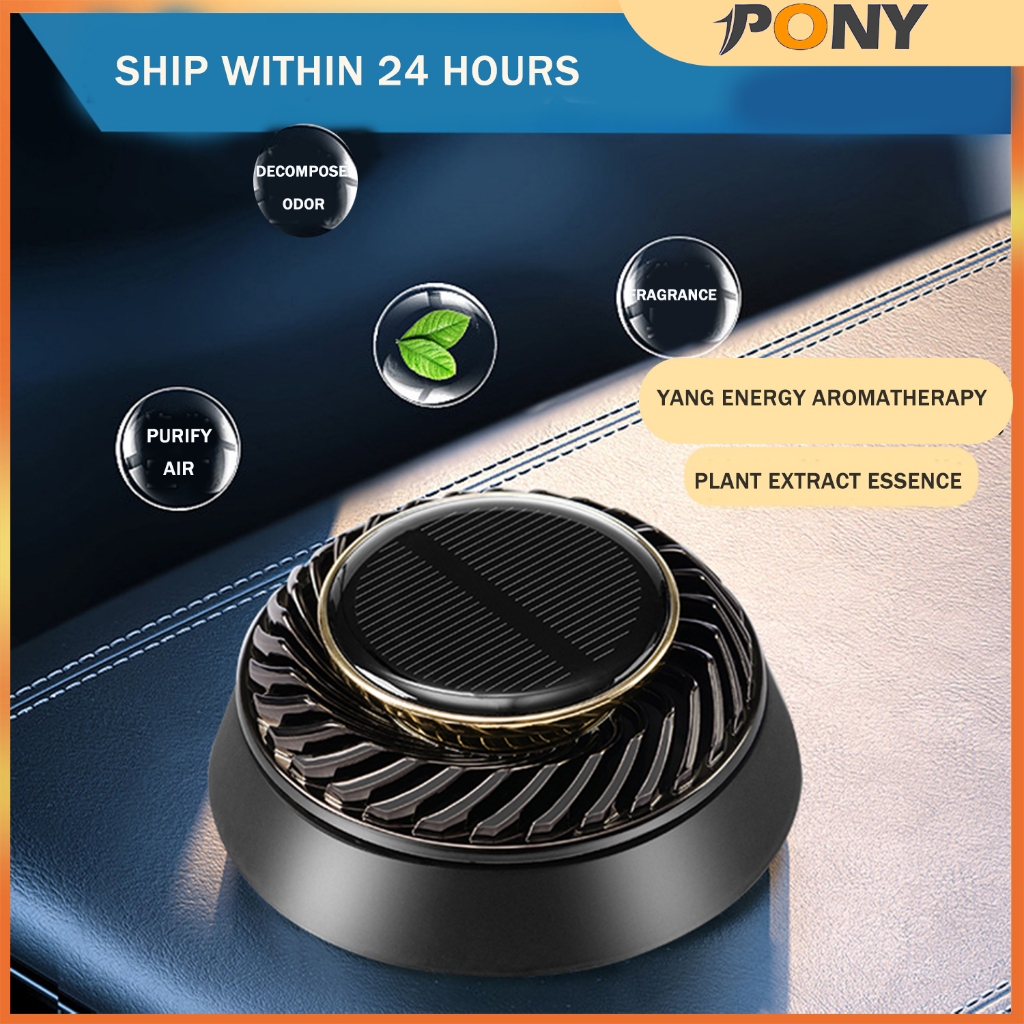 PONY Car Solar Vortex Aromatherapy UFO Car Air Freshener Aromatherapy ...