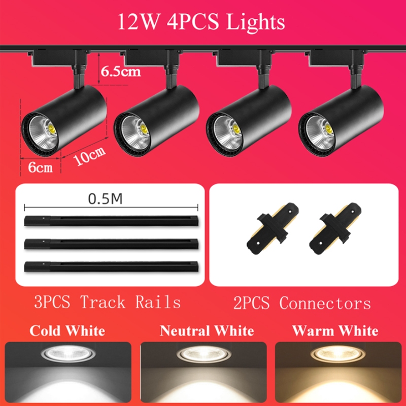 COB Led Track Light Set 12W 20W 30W 40W Spotlight Rail Light For Store ...