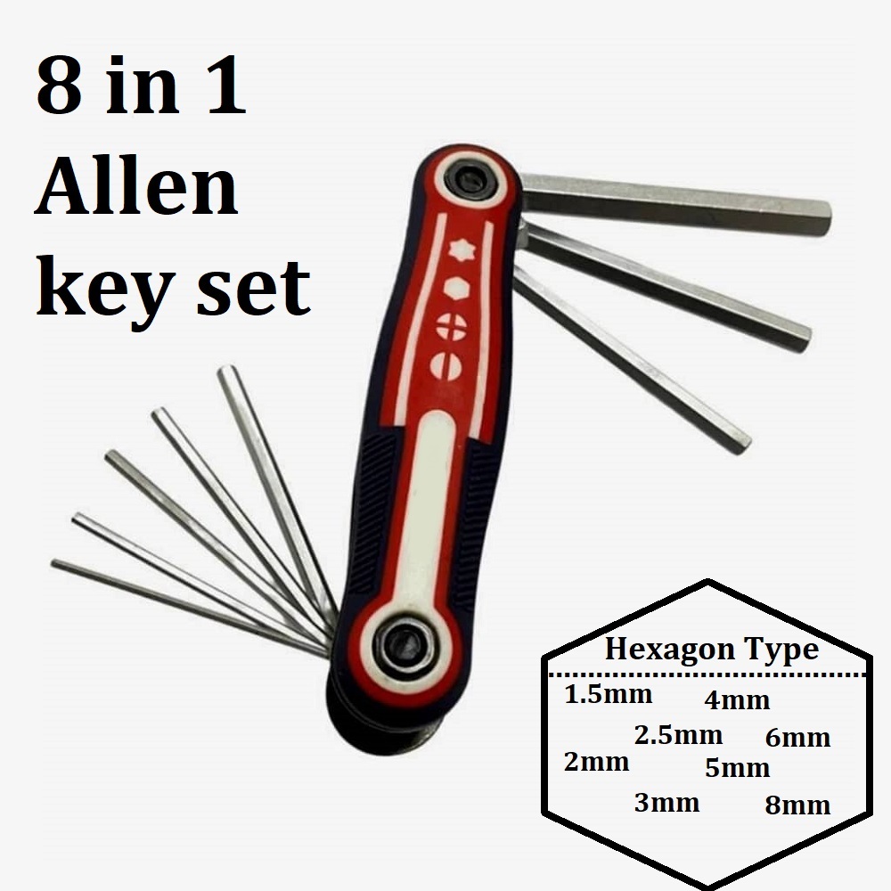 Hexagon Foldable Allen Key Set Hexagon Key Key Wrench Tools Kit 8 In 1 ...