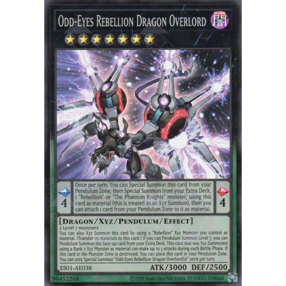 游戏王 ES01-AE038 Yu-Gi-Oh Odd-Eyes Rebellion Dragon Overlord | Shopee Malaysia