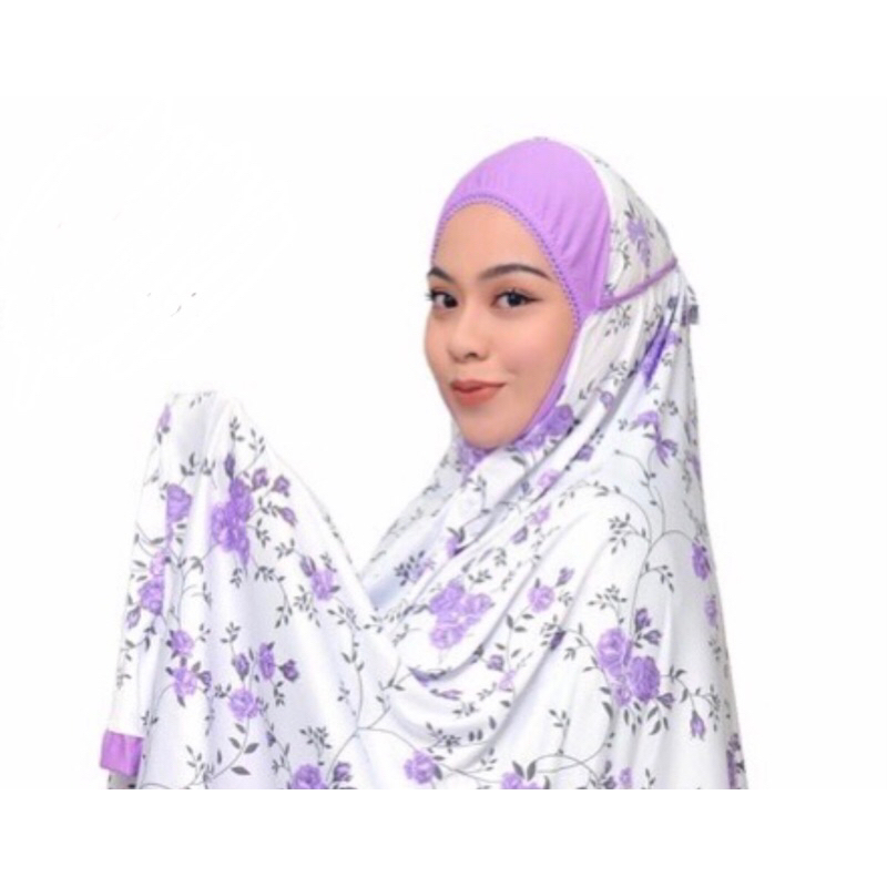 Telekung printed bunga piping (FREE SIZE DEWASA) | Shopee Malaysia