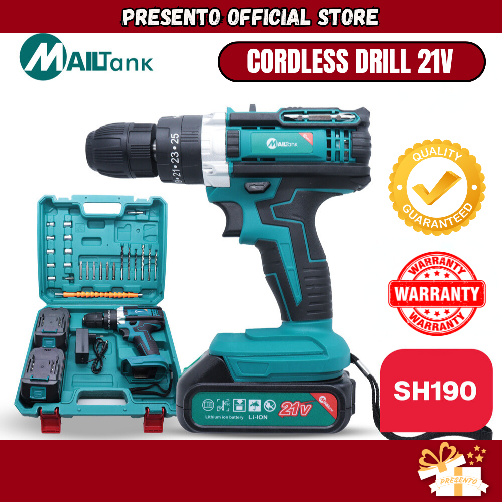 Mailtank SH190 21V Battery Drill Cordless Drill 10mm Comes with 2 ...