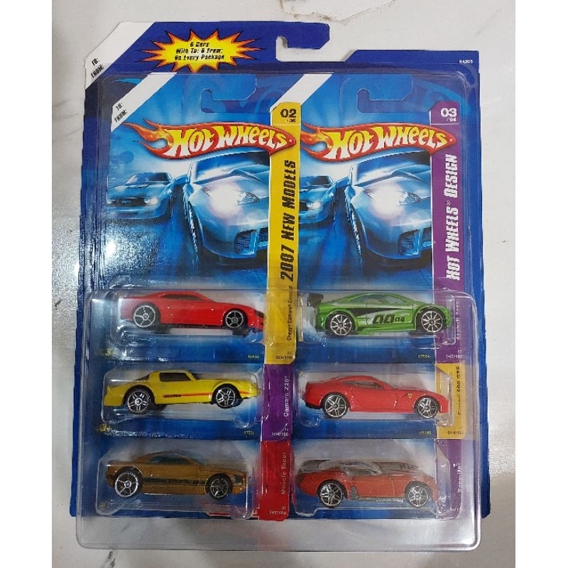 Hot Wheels 6 Cars Gift Pack Ferrari Camaro Concept Z28 Asphalt Assault ...