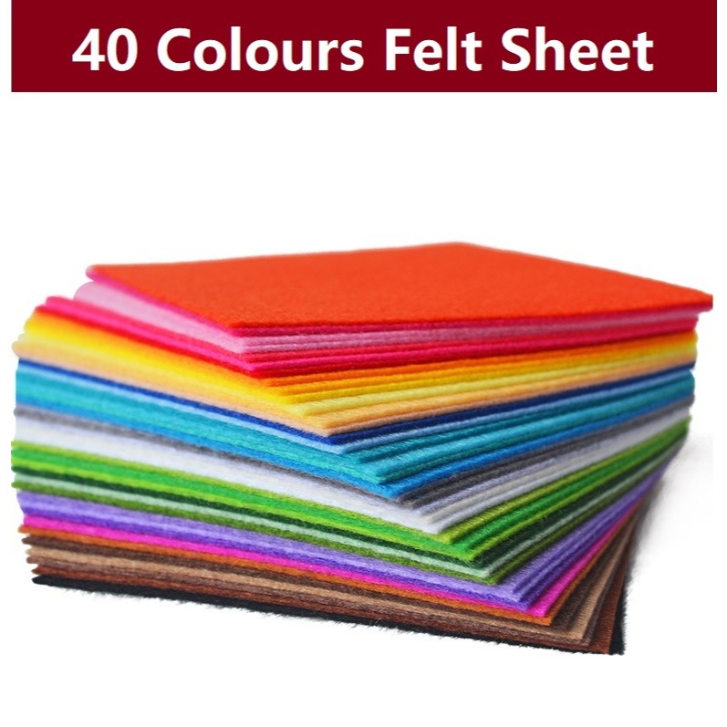 20/40 Colours A4 Felt Fabric Cloth Sheet Non Woven Felt Paper Sheet ...