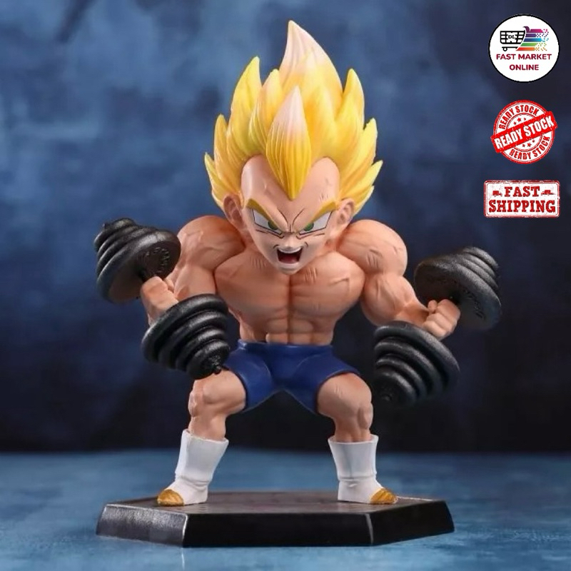DRAGON BALL VEGETA WORKOUT MUSCLE DUMBLE GK FIGURE STATUE MODEL 七龙珠 贝吉塔 ...