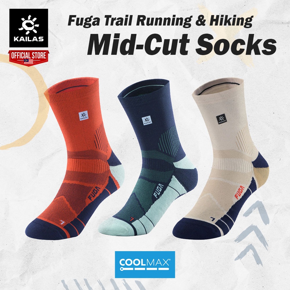 Kailas Fuga Mid Cut Coolmax® Trail Running Hiking Socks | Shopee Malaysia