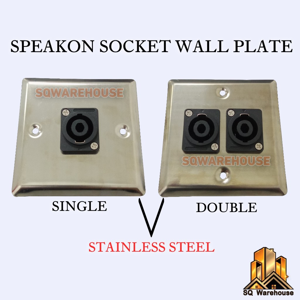 Single / Double Speakon Socket Wall Plate Stainless Steel With Good ...