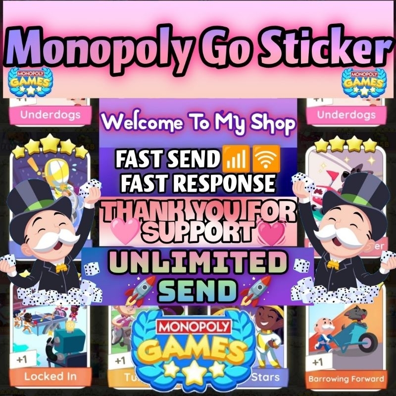 monopoly go sticker (4⭐rm2.7)(3⭐rm1.7) | Shopee Malaysia