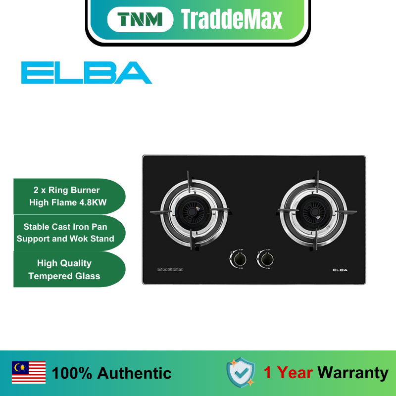 Elba 2 Burners Glass Stove EGH-M8442G(BK) - High Quality Tempered Glass, Black (4.8kW) | Shopee ...