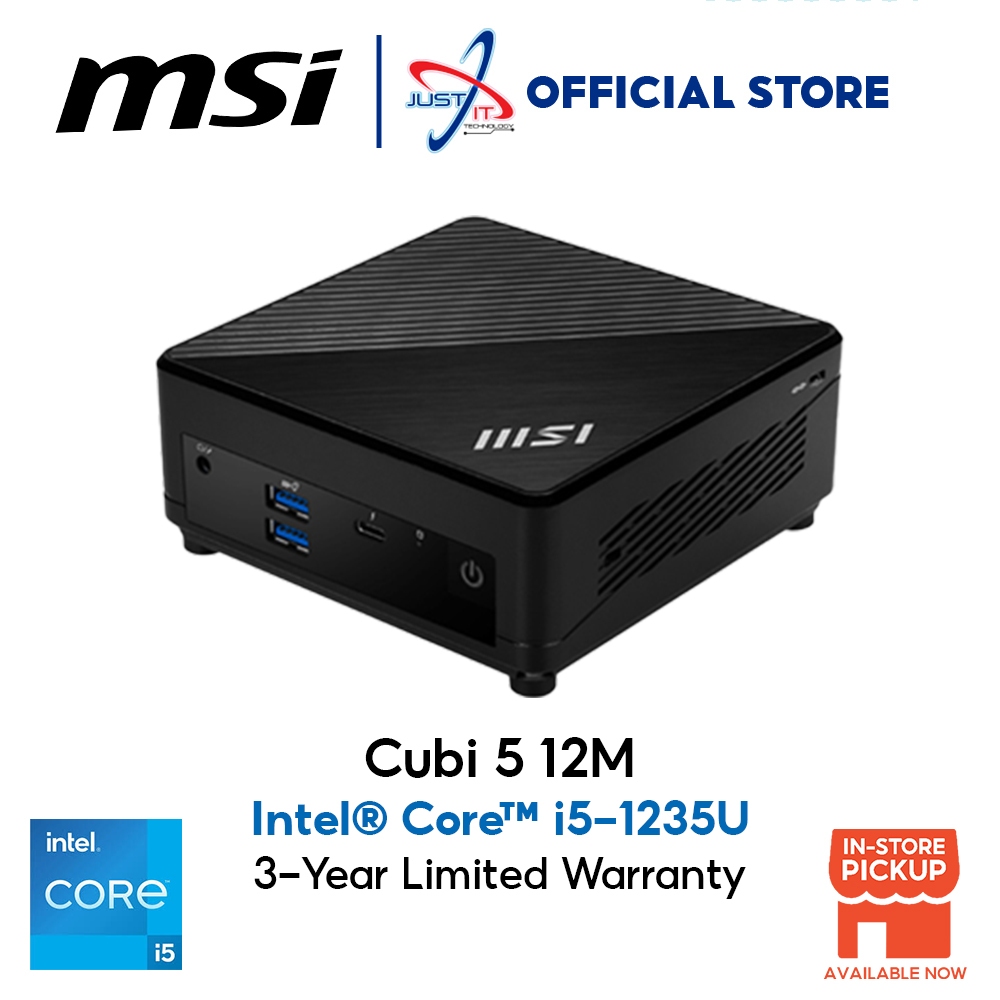 MSI CUBI 5 12M-252BMY BAREBONE DESKTOP PC WITH INTEL I5-1235U | Shopee ...