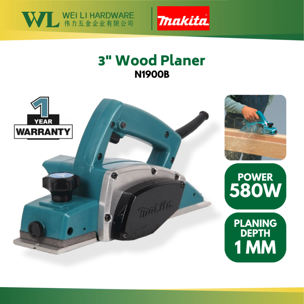 Makita N1900B 3-1/4" Planer 580W / mesin ketam kayu heavy / wood planer machine / makita ...
