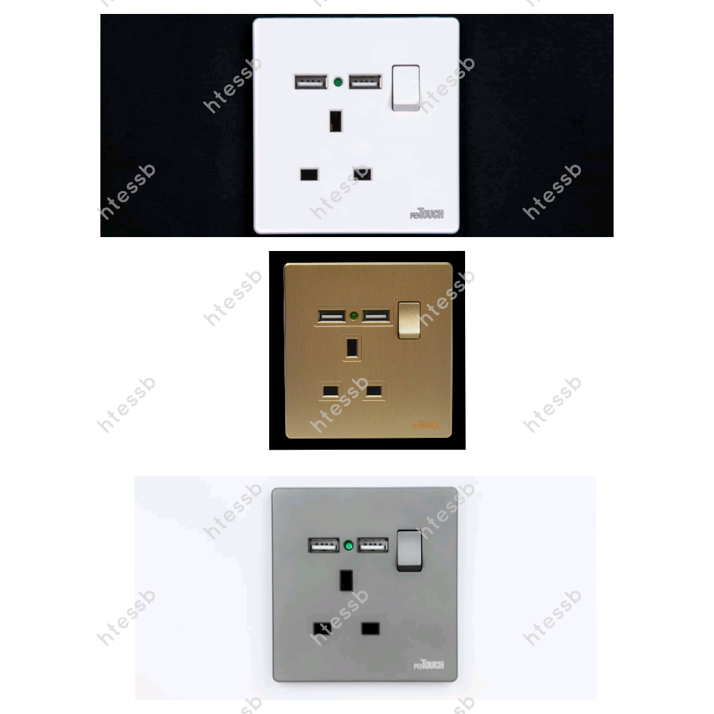 reTouch Ultra Rimless 13A Switch Socket With USB Frameless SIRIM ...