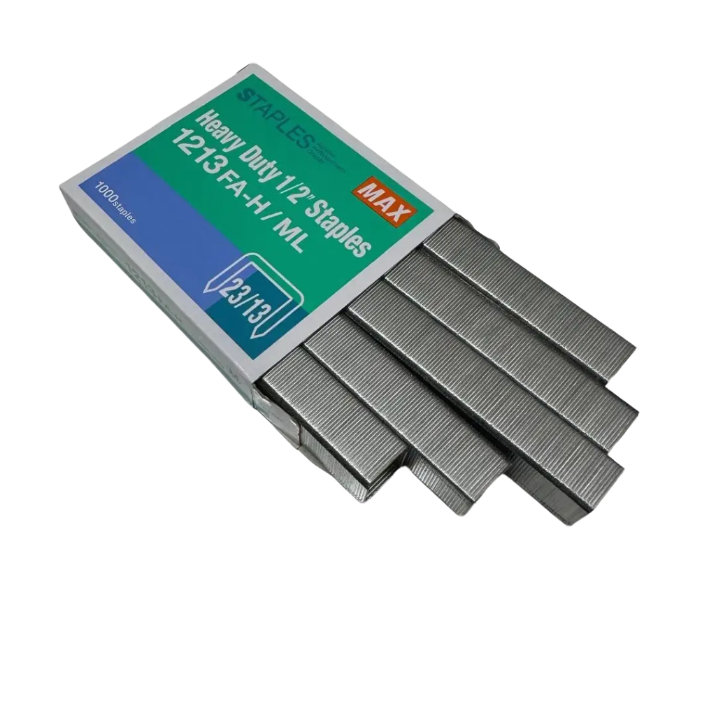 [1 Box] Max Staples 1213 FA-H/ML 23/13 ( Heavy Duty 1/2" Staples / 1000 ...