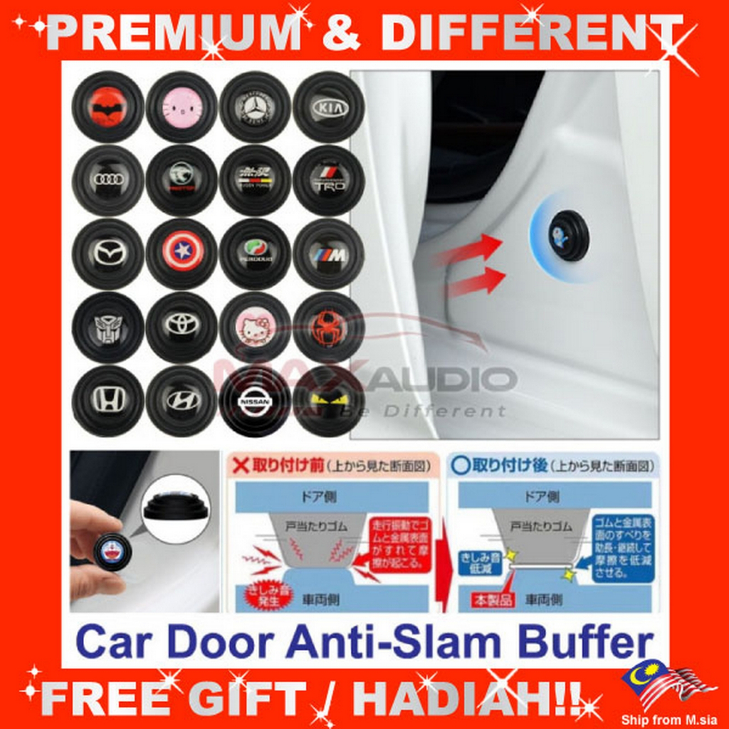 Car Door Anti Shock Buffer Absorber Sticker Rubber Silent Sound Proof ...