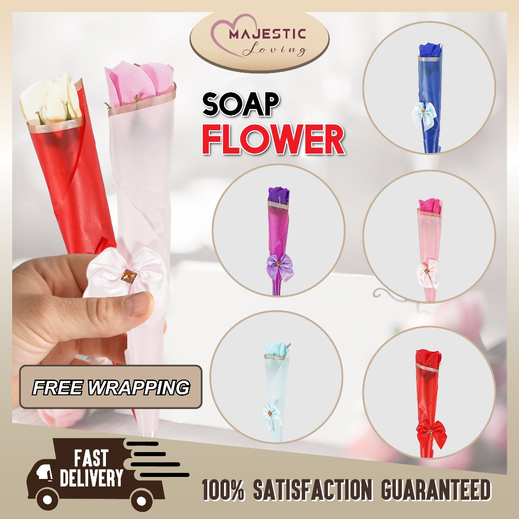 Bunga Ros Sabun / Soap Flower With Ribbon / Bouquet Flower / Bunga ...