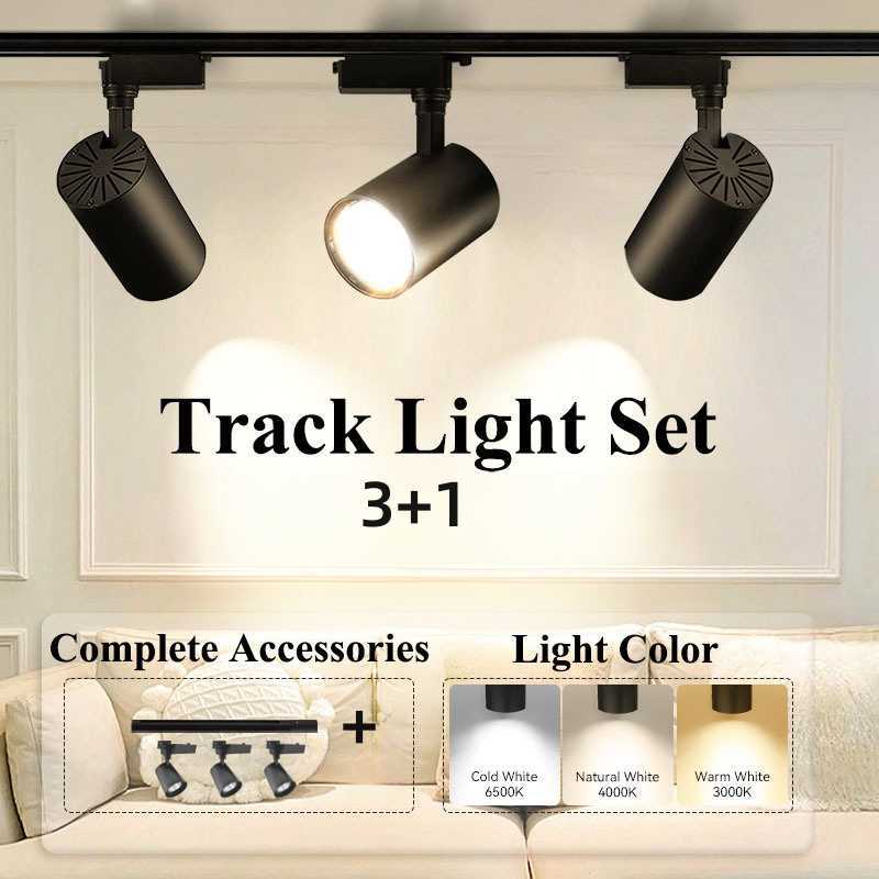 LED Track Light 12W 20W 30W Complete Set /COB Spotlight/ Ceiling ...