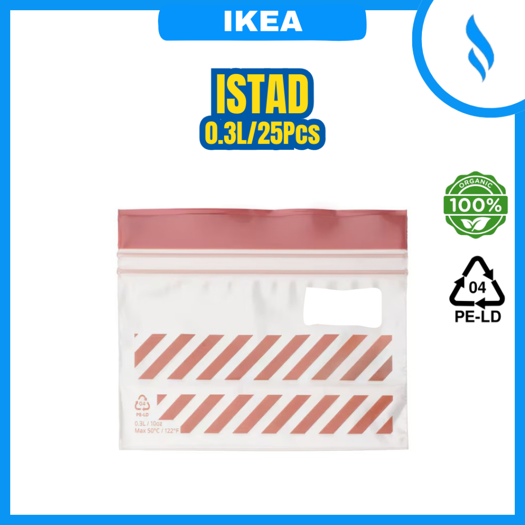 IKEA ISTAD 0.3L 25Pcs Resealable Storage Bag Double Ziplock Thick ...