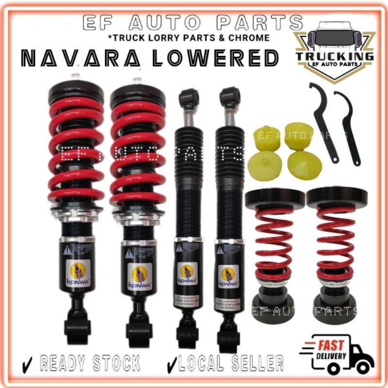 (LOWER TO 3") ADJUSTABLE ABSORBER NAVARA D40 NP300 4x4 FRONT REAR ...