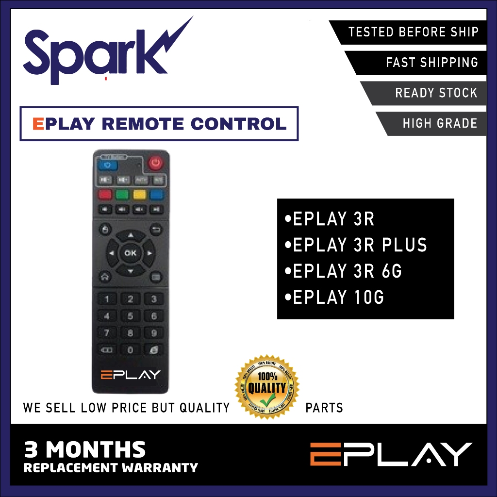EPLAY ORIGINAL REMOTE CONTROL FOR 3R / 3R PLUS / 3R 6G / 10G - 3 MONTHS WARRANTY | Shopee Malaysia