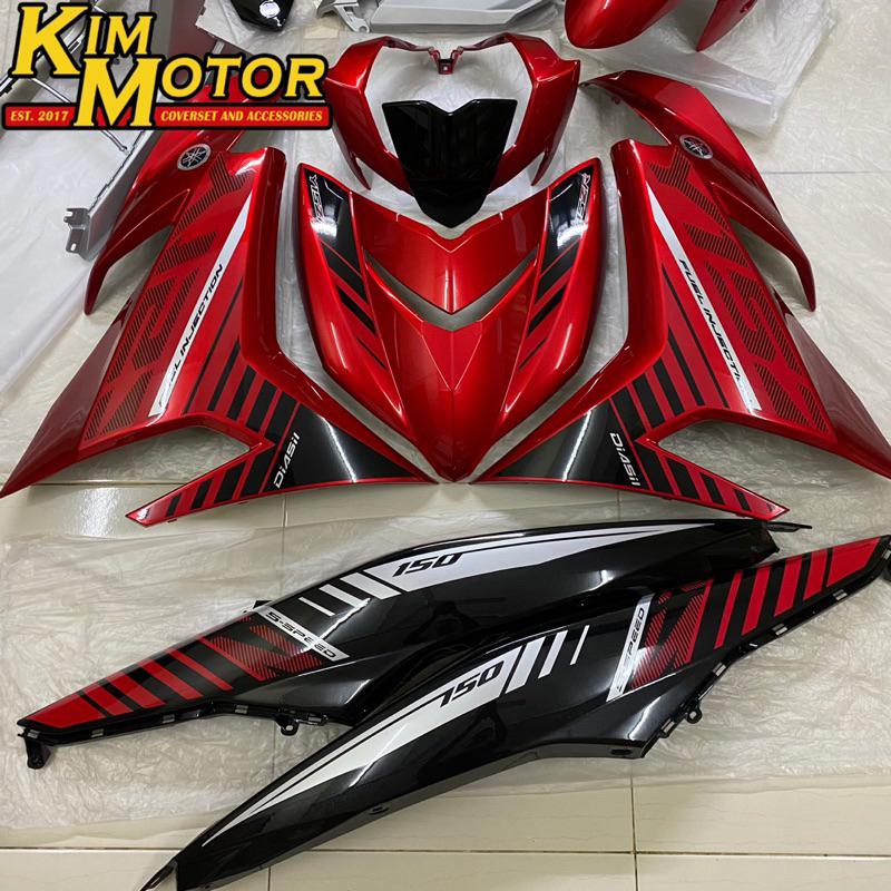 COVERSET Y15 V1 V2 ORIGINAL VELOZI MERAH PURBA 2015 BATMAN RED STRIPE ...