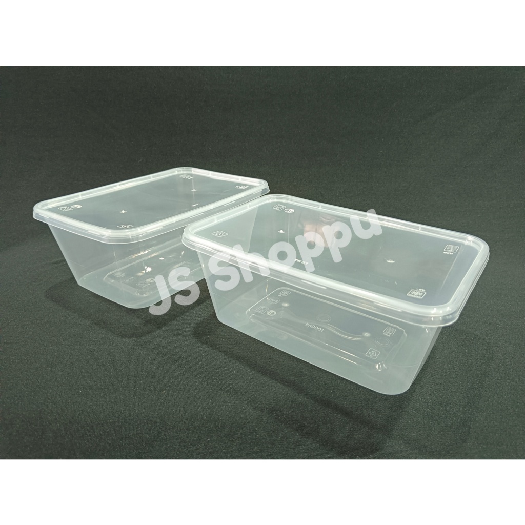 Teka Clear Rectangular Plastic Disposable Food Container (50pcs±)/Bekas Bungkus Plastik/Bekas ...