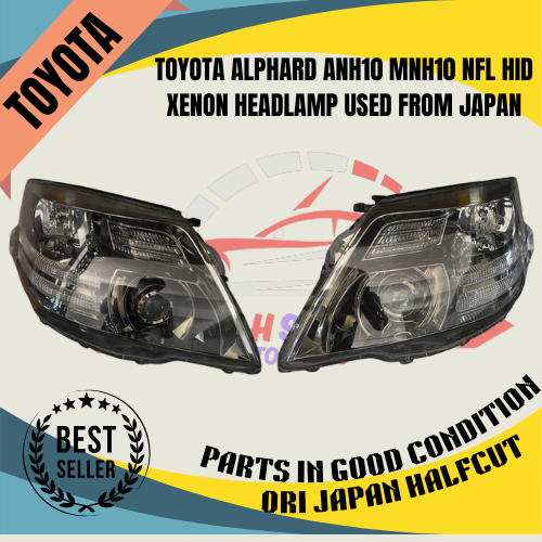TOYOTA ALPHARD ANH10 MNH10 NFL HID XENON HEADLAMP USED FROM JAPAN ...