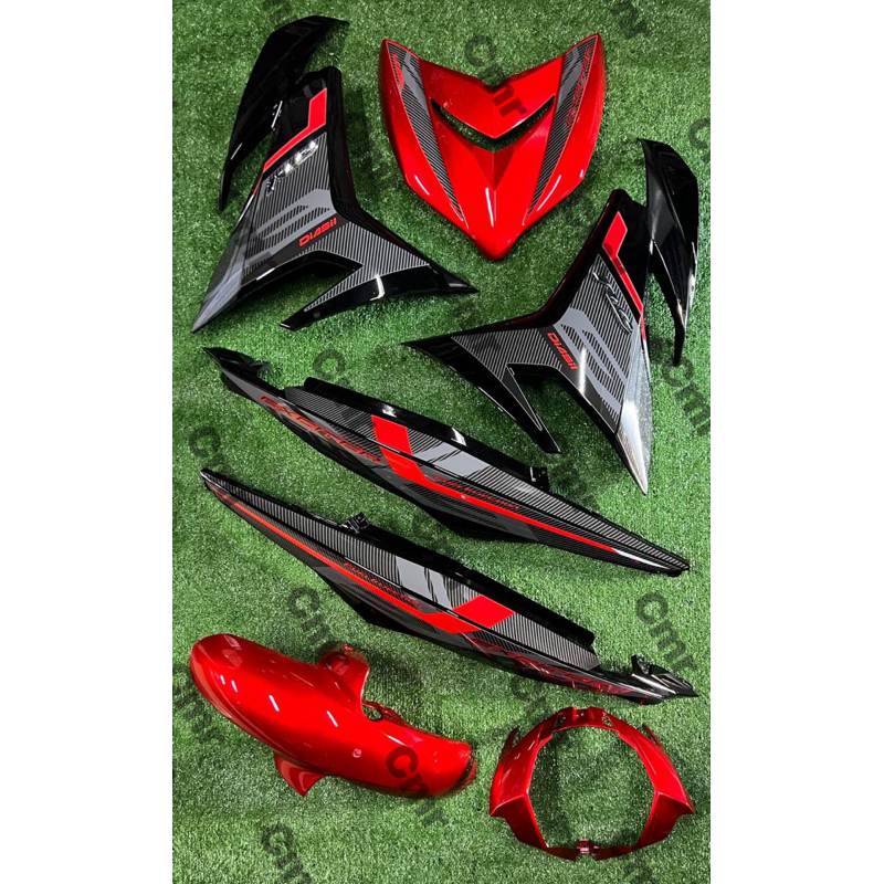 Cover Set Y15 ZR V1/V2 Hitam Merah Exciter RC Design Baru Siap Tampal ...
