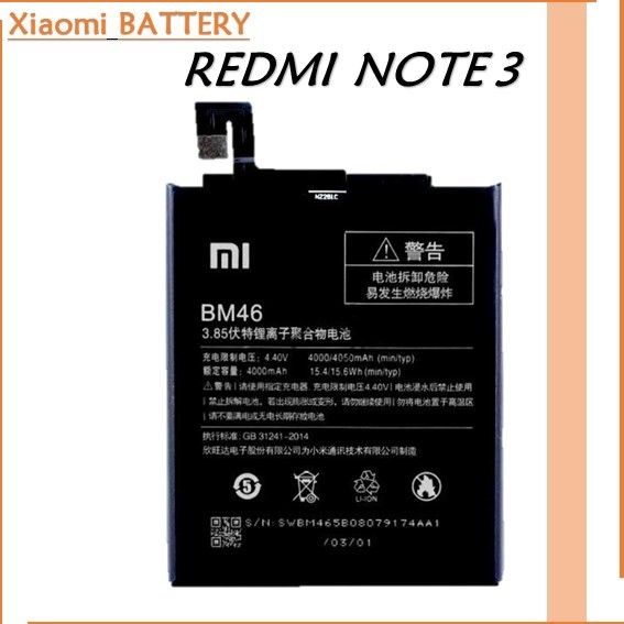 Battery for REDMI NOTE 3 MODEL CODE :BM46 High Quality Battery Bateri ...
