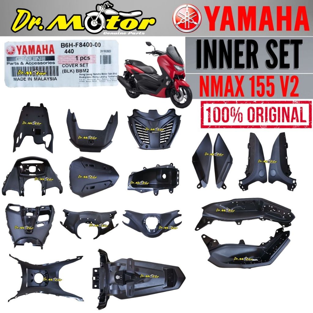 NMAX155 V2 NMAX 155 Inner Set Part Hitam Coverset Cover Black Handle ...
