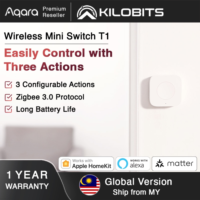 Aqara Wireless Mini Switch T1 Global Version | Shopee Malaysia