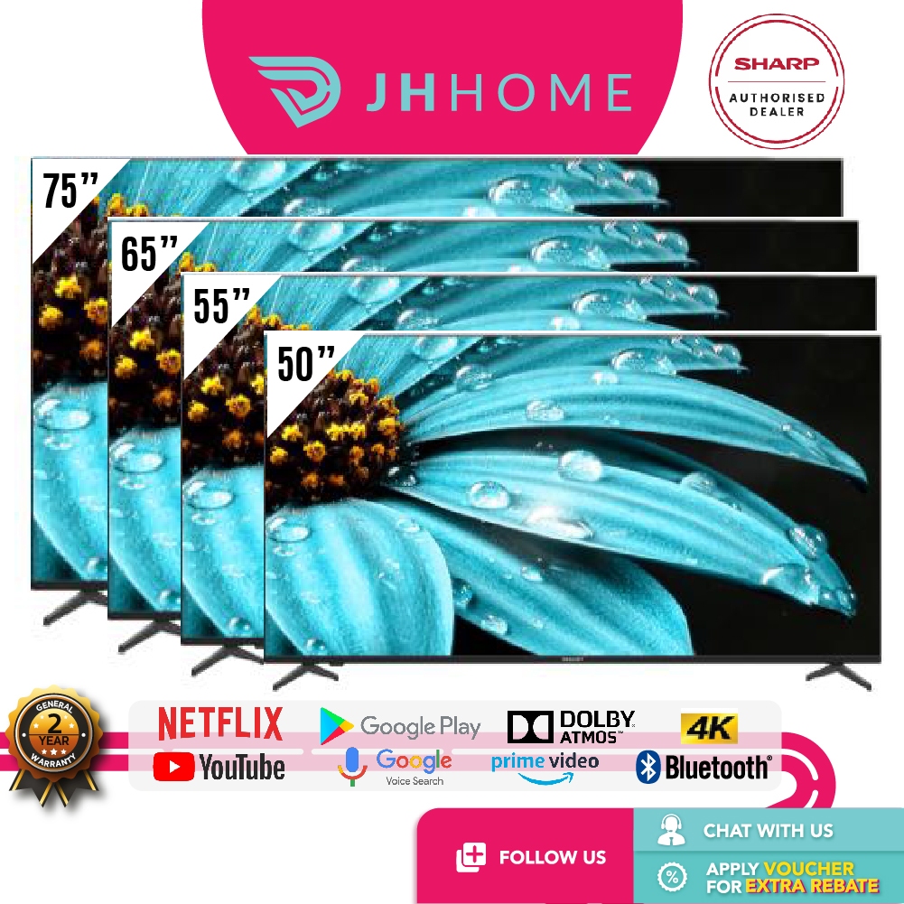 [LIMITED] SHARP 4K UHD Google TV Smart TV | 4TC65FJ1X | 4TC55FJ1X ...
