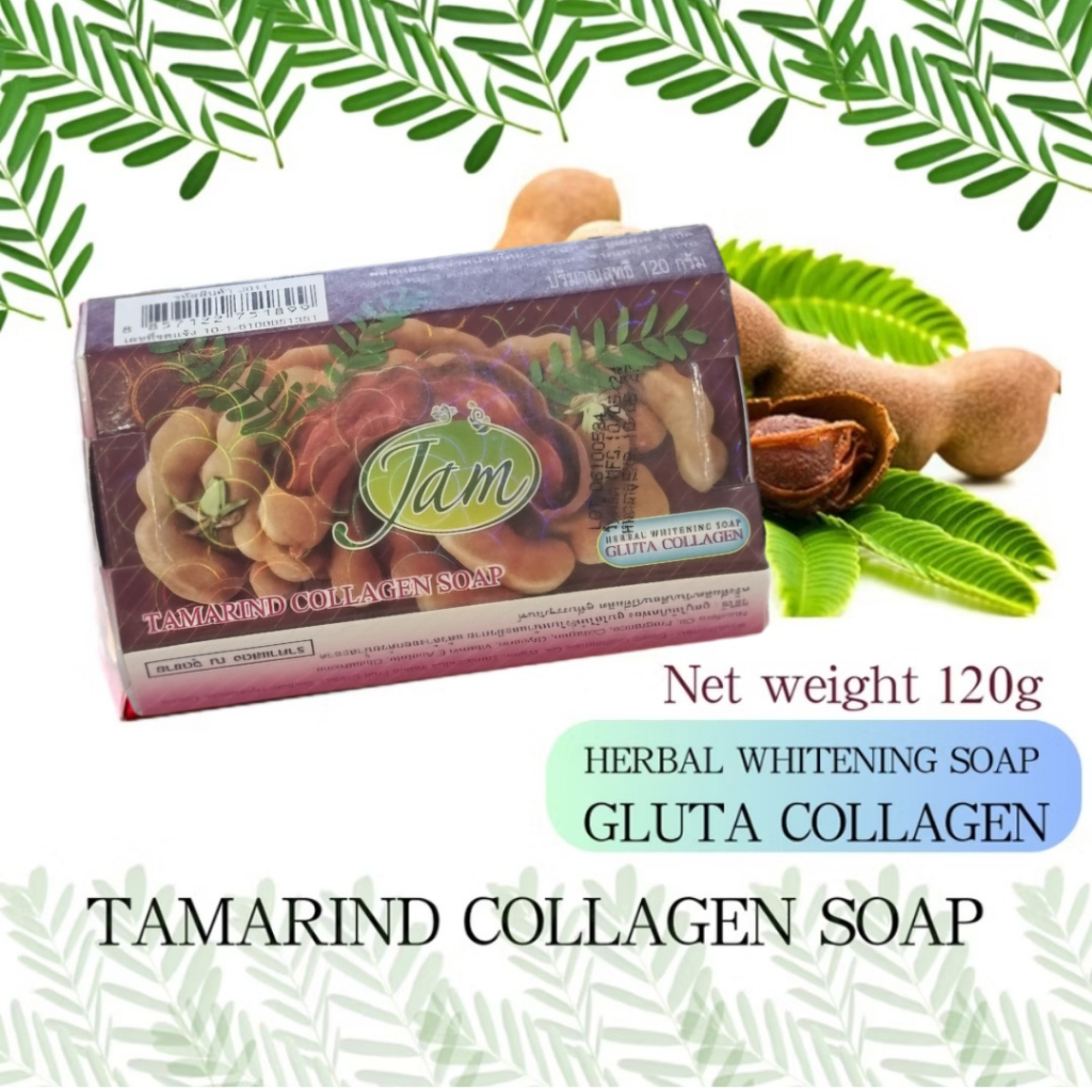 1PCS Jam Tamarind Vitamin C Thai Herbal Bright Soap Collagen Anti-Acne ...