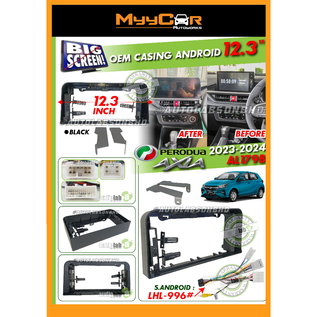Perodua AXIA 2023-2024 BBA 12.3 inch Casing Android Player | Shopee ...