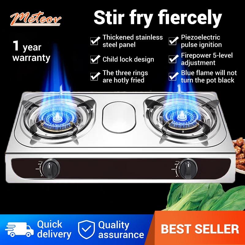 Dapur gas stove cooker stainless steel infrared burner cooker 8 jet ...