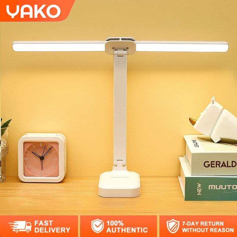 YAKO Double Head Lighting LED Rechargeable Desk Lamp Table Lamp 折叠台灯 ...
