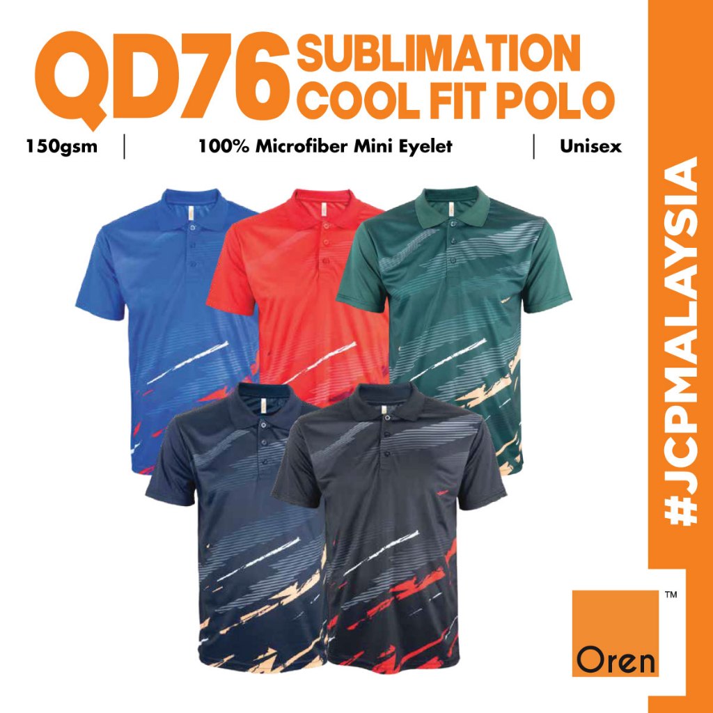 JCP x OREN SPORT Jersi Microfiber Quick Dry Mini Eyelet Sublimation ...