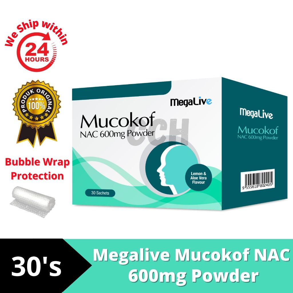 MegaLive Mucokof NAC 600mg Powder (30's) | Shopee Malaysia
