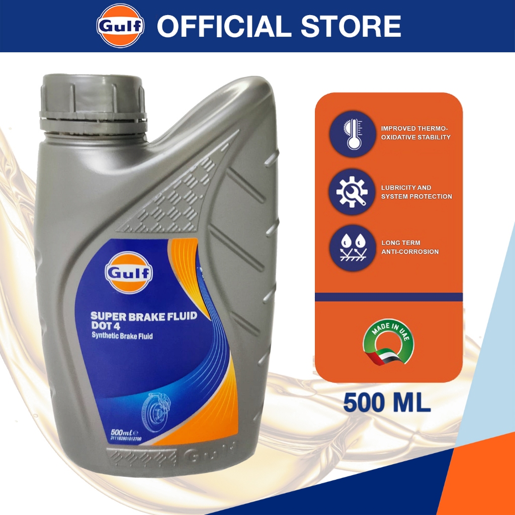 GULF Super Brake Fluid Dot 4 (1L) - High Performance Hydraulic Brake ...