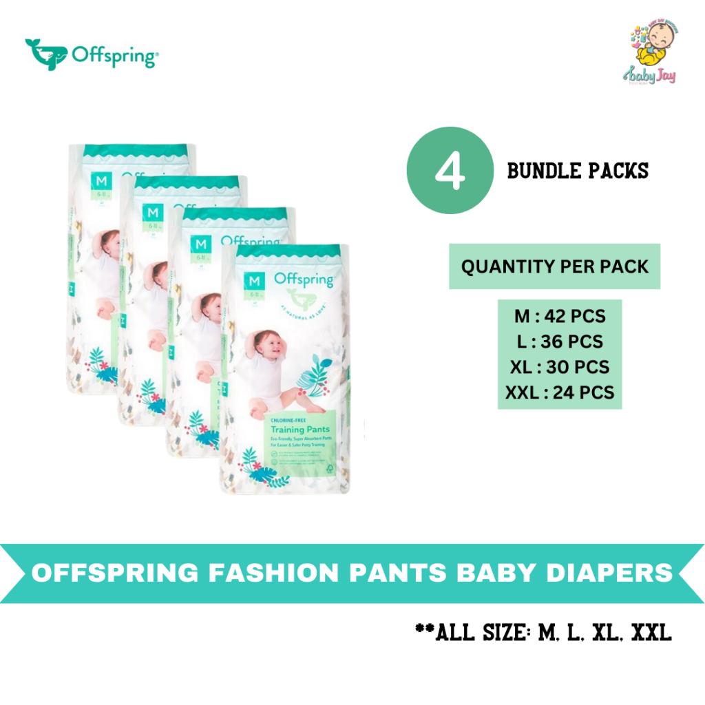 [𝗕𝗨𝗡𝗗𝗟𝗘 𝗣𝗥𝗢𝗠𝗢] 4 PACKS PANTS OFFSPRING FASHION DIAPERS | Shopee Malaysia