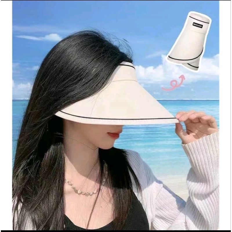 TOPI PANTAI,TOPI MUSIM PANAS TOPI UV PROTECTION,TOPI TRAVEL, | Shopee ...