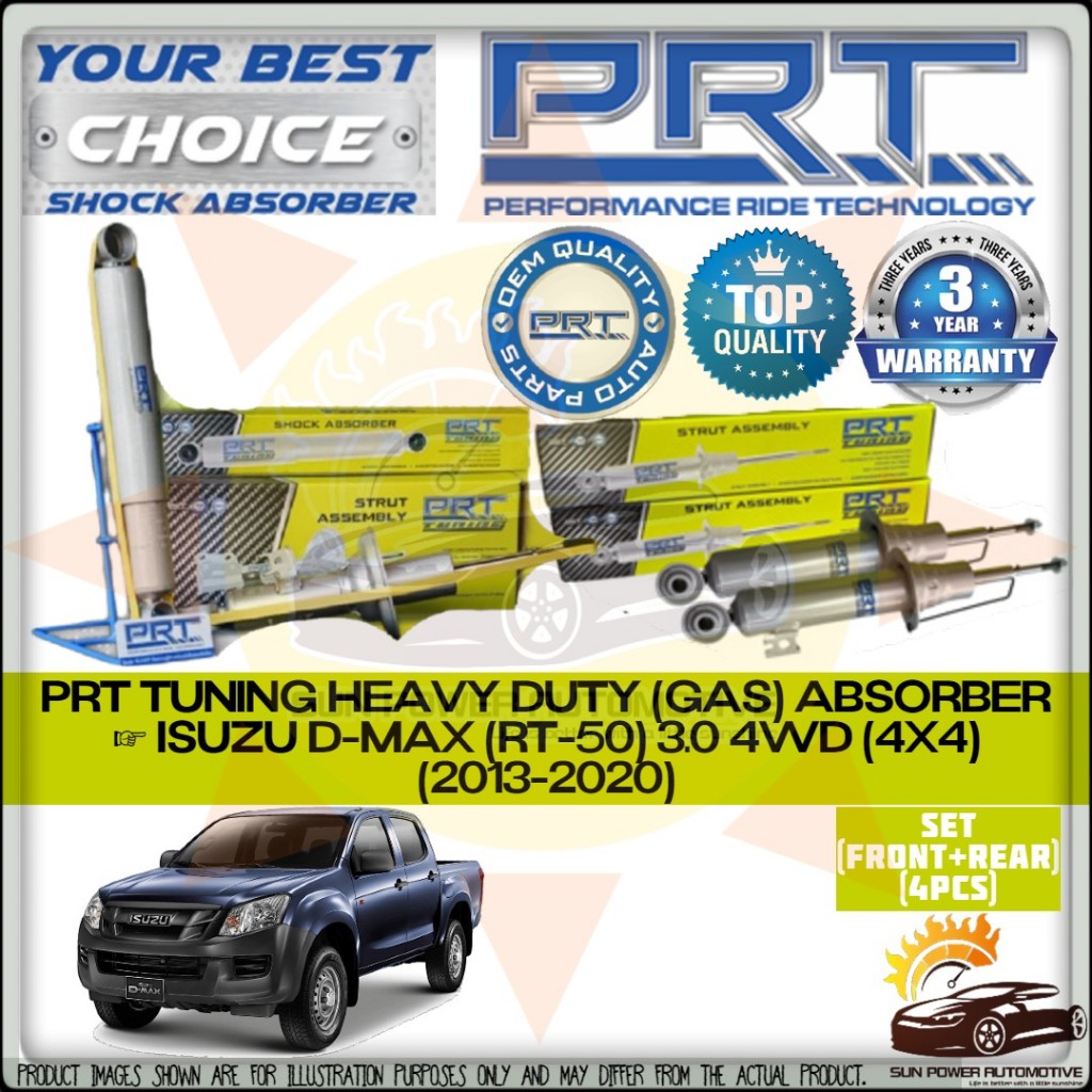 PRT TUNING Isuzu Dmax D-Max RT-50 RT50 3.0 4WD (4X4) Gas Shock Strut ...
