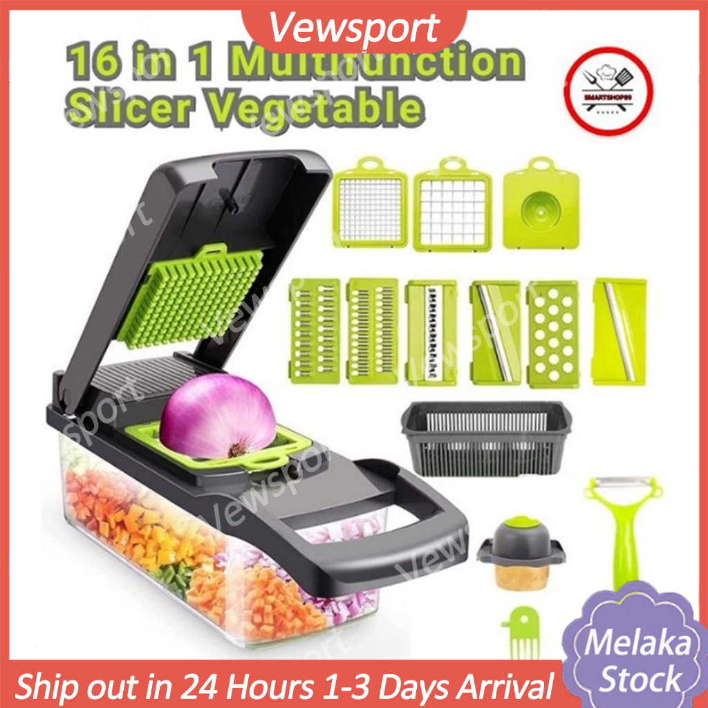🔥16 in 1 Multifunction Food Chopper Vegetable Chopper Mandoline Slicer Potato Onion Graters ...