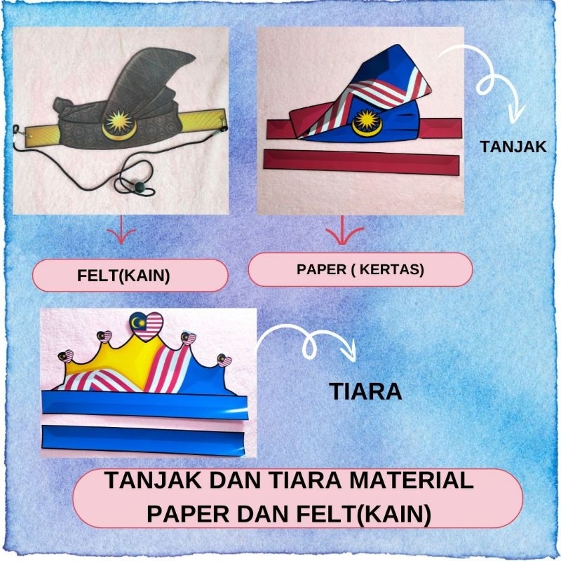 TIARA DAN TANJAK MERDEKA. MATERIAL PAPER AND FELT NEW DESIGN 2024 ...