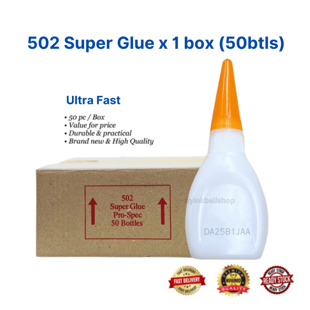 [Bulk] (1 Box*50Pcs) 502 Super Glue 3 Second Strong Super Glue ...