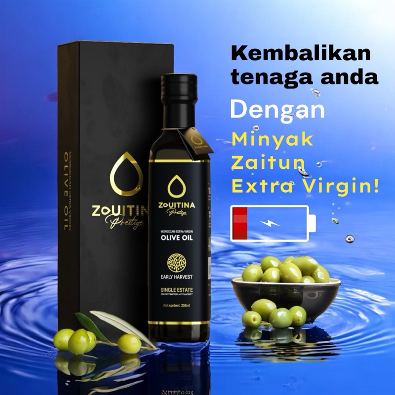 ORIGINAL HQ MINYAK ZAITUN 250ML ZOUITINA PRESTIGE MOROCCAN EXTRA VIRGIN OLIVE OIL SINGLE STATE ...