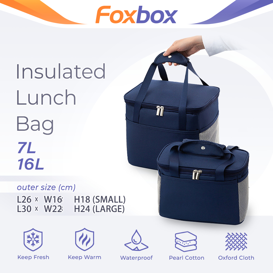 FOXBOX 7L 16L Insulated Lunch Bag / Insulate Lunch Bag / Insulation Lunch Bag / Insulated Cooler ...