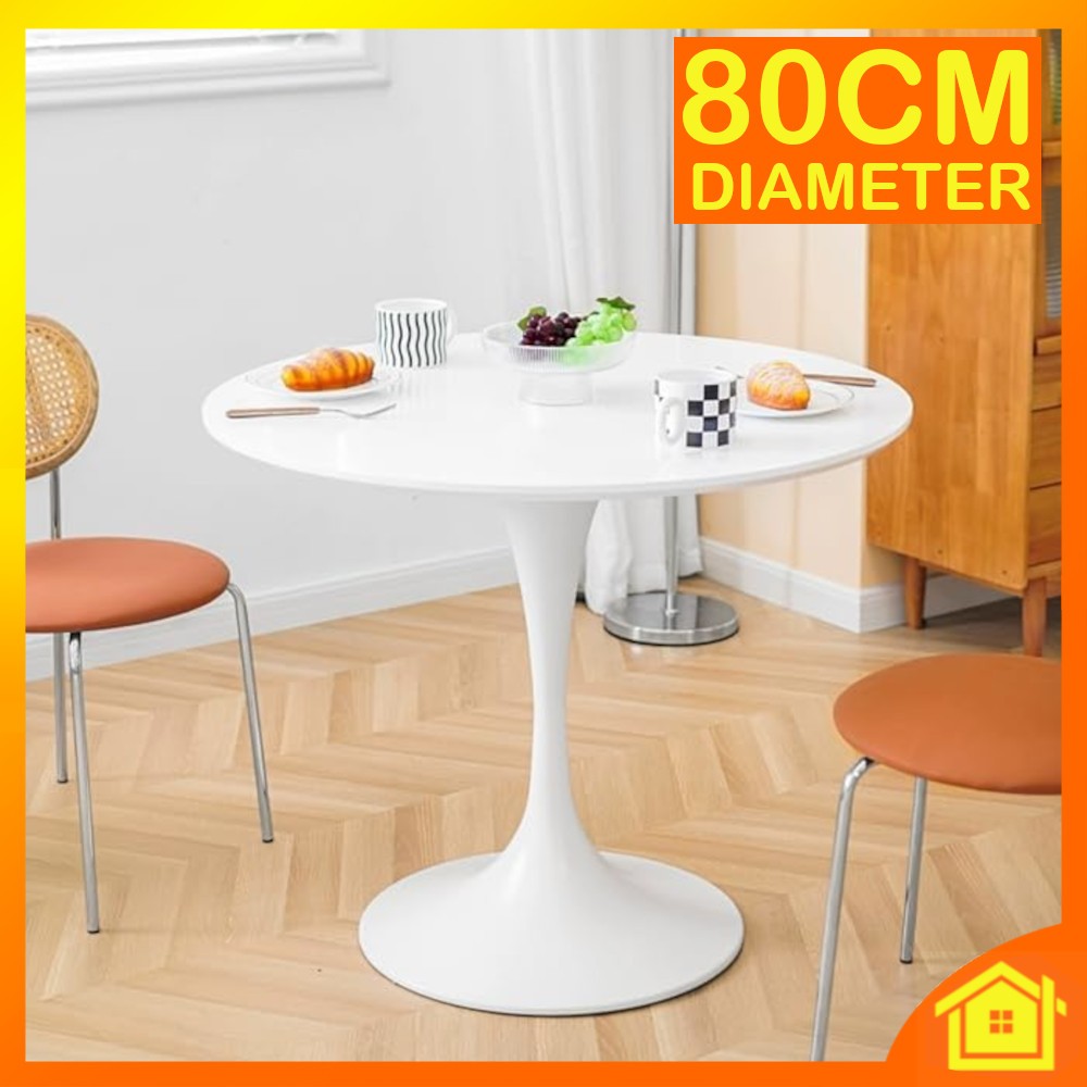 Coffee Table Round White Nordic Modern Side Mid Living Room Outdoor ...